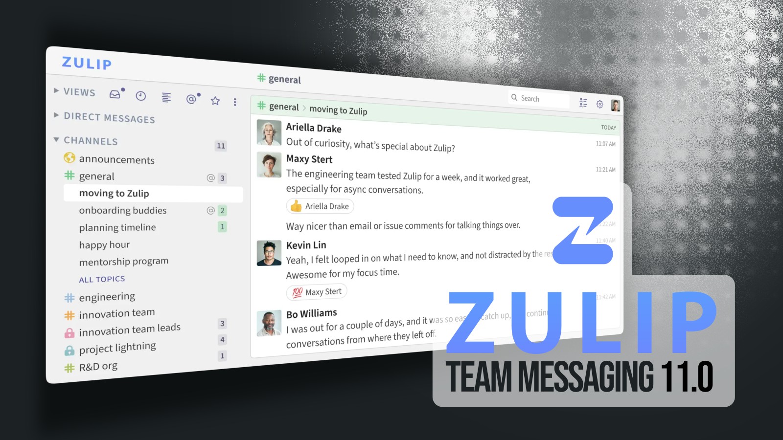 Zulip 11.0 Team Chat Brings Message Reminders, Channel Folders